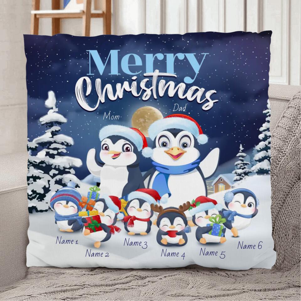 Love & Faith Personalised Family Cushion - Penguin Family Gift Ideas ...